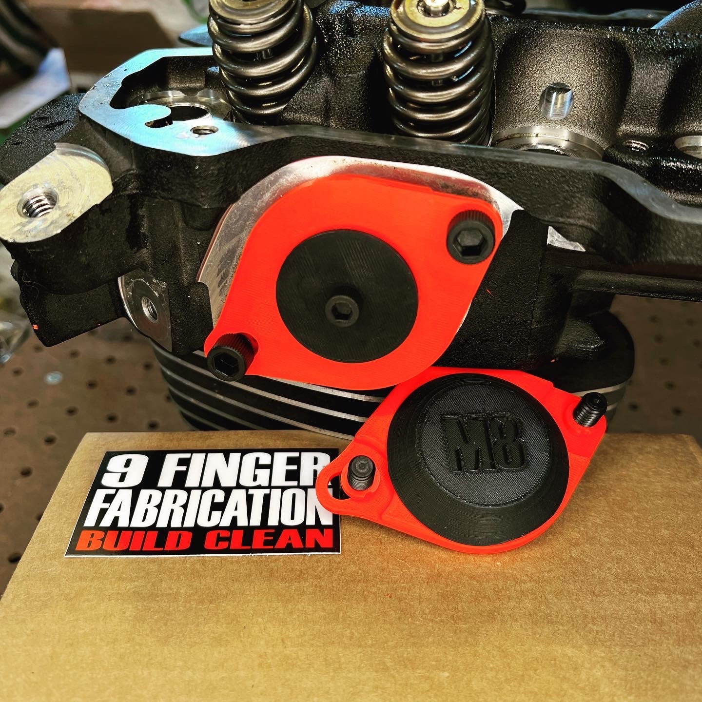 M8 Cylinder Head Intake Port Cover | 9 Finger Fabrication